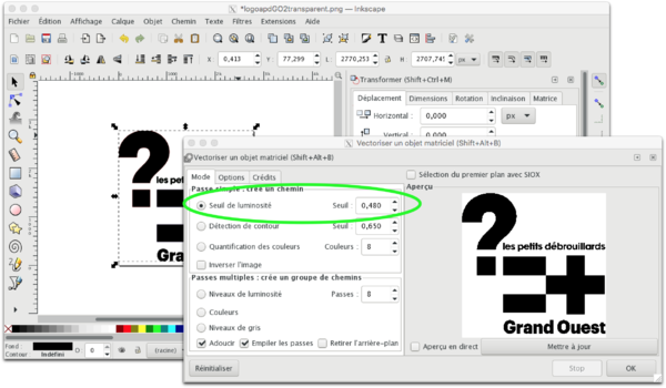 Vectoriser une image avec Inkscape — Les Fabriques du Ponant